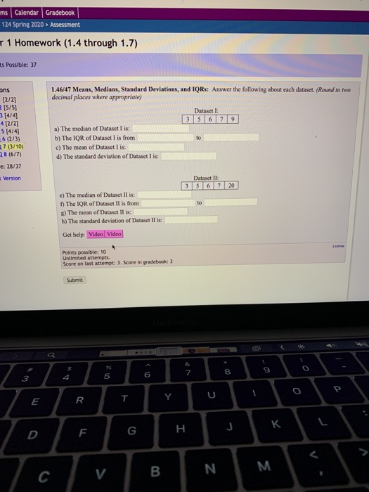 Solved ims Calendar Gradebook 124 Spring 2020 > Assessment T | Chegg.com
