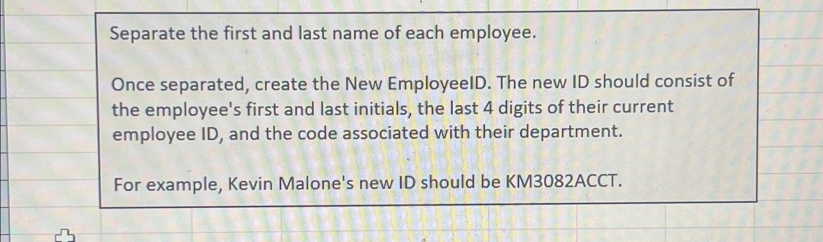 Solved Separate the first and last name of each | Chegg.com