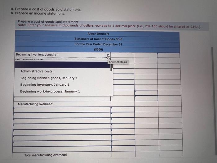 Solved Problem 2-67 (Algo) Prepare Statements for a | Chegg.com