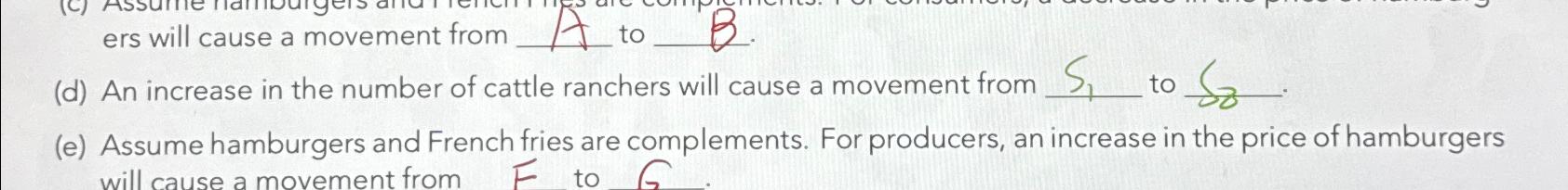 Solved ers will cause a movement from A ﻿to B.(d) ﻿An | Chegg.com