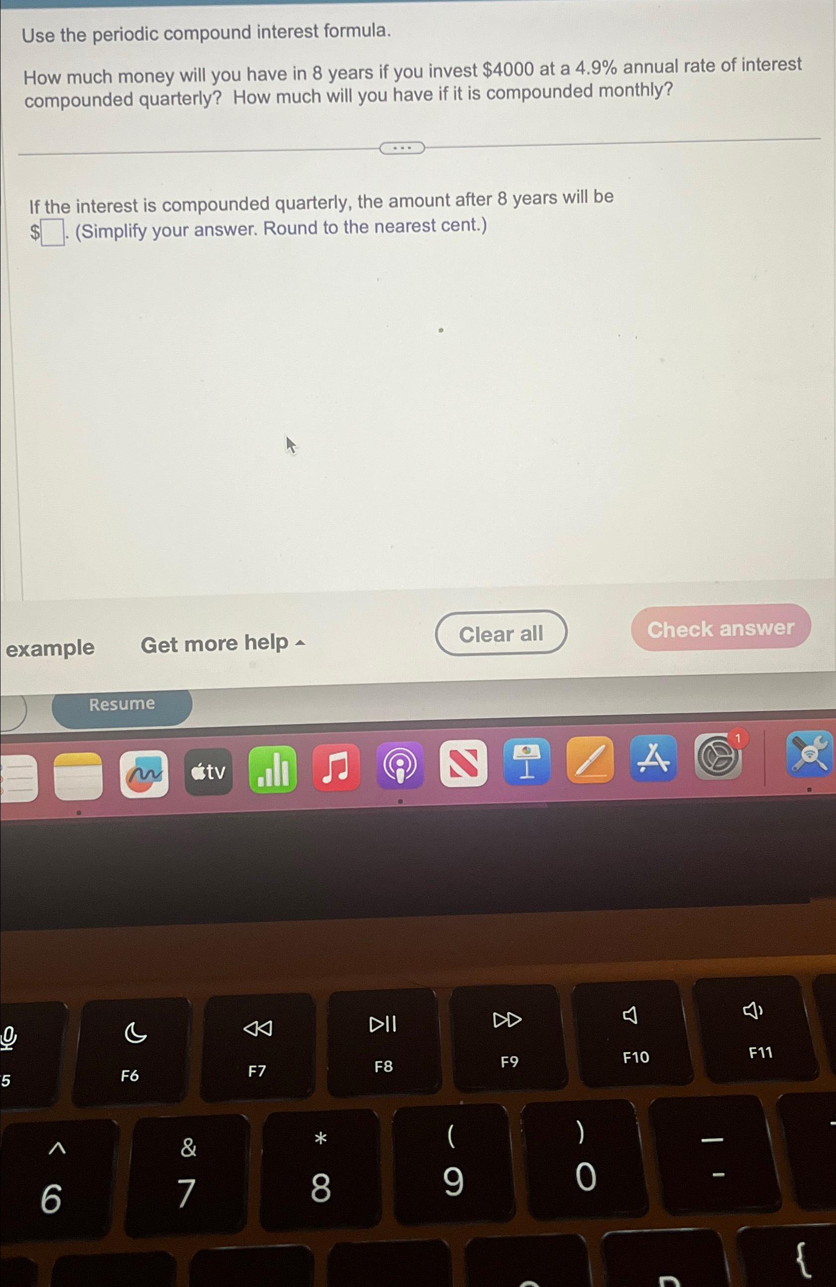 Solved Use the periodic compound interest formula.How much | Chegg.com