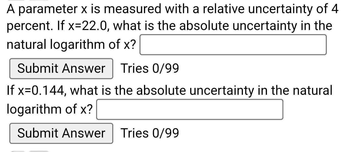 Solved a A parameter x is measured with a relative | Chegg.com