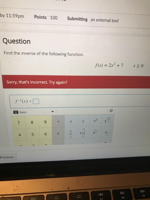 Solved by 11:59pm Points 100 Submitting an external tool | Chegg.com