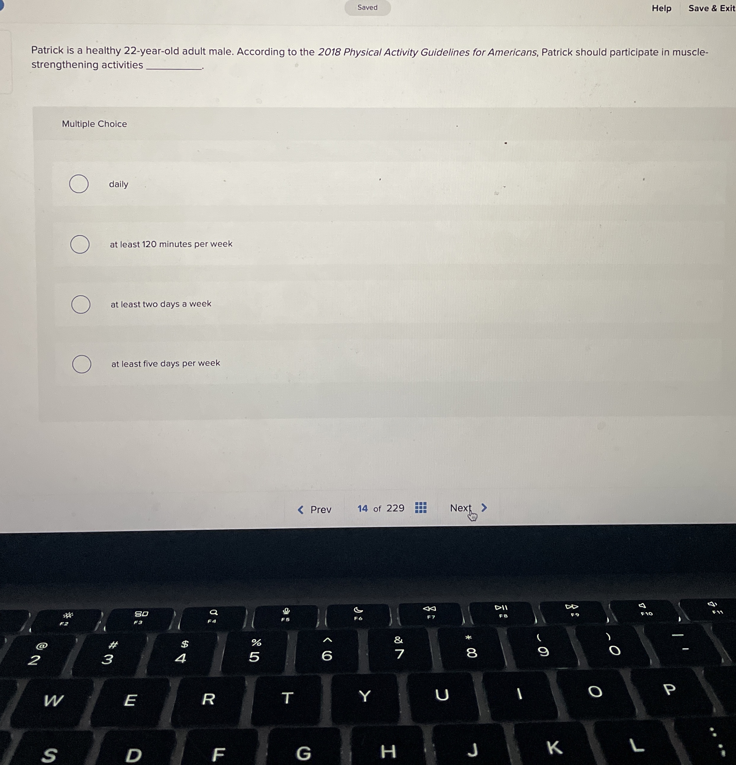 Solved Patrick is a healthy 22-year-old adult male. | Chegg.com