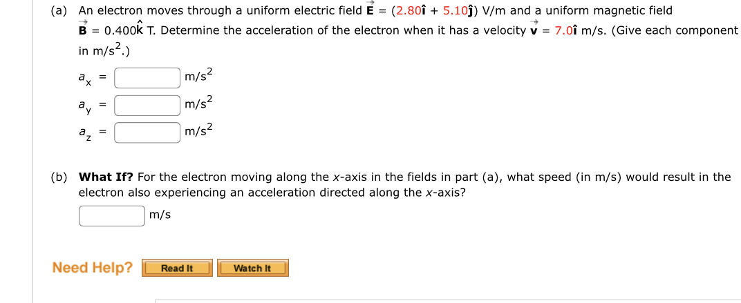Solved (a) ﻿An electron moves through a uniform electric | Chegg.com