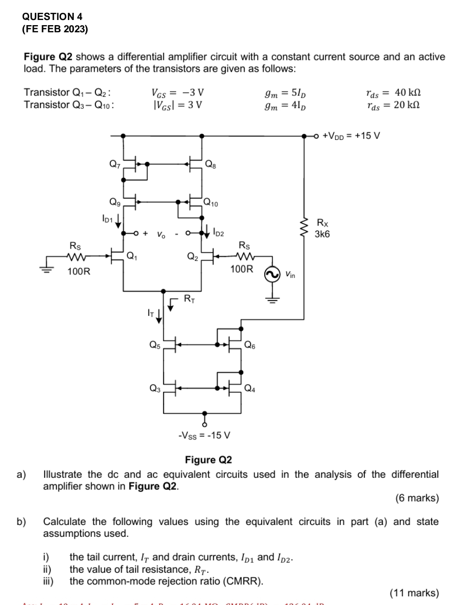Solved QUESTION 4(FE FEB 2023)Figure Q2 ﻿shows a | Chegg.com