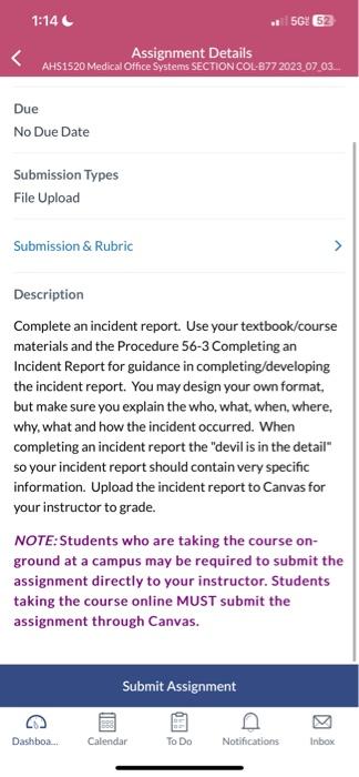 Solved Description Complete an incident report. Use your | Chegg.com