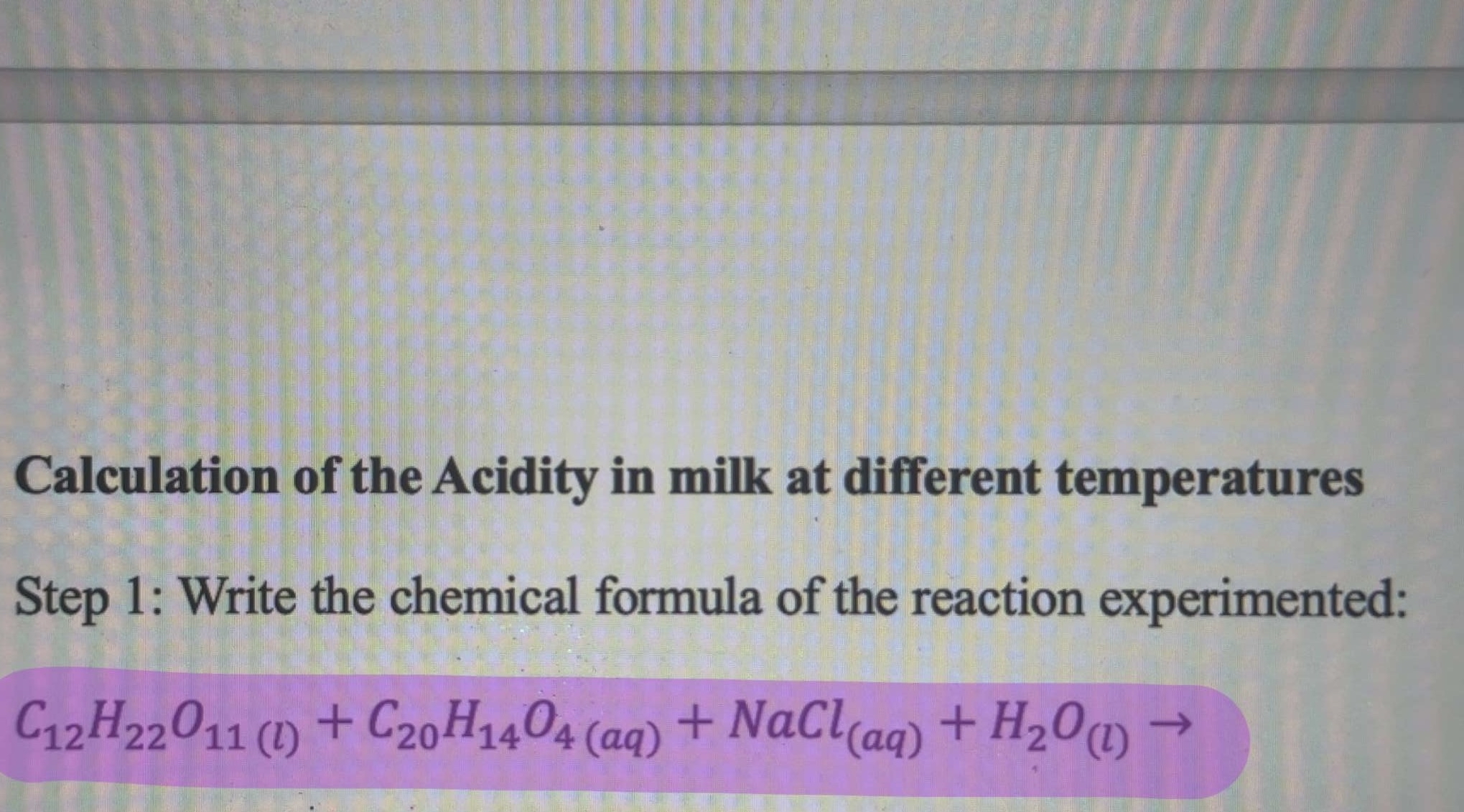 Solved Calculation of the Acidity in milk at different | Chegg.com