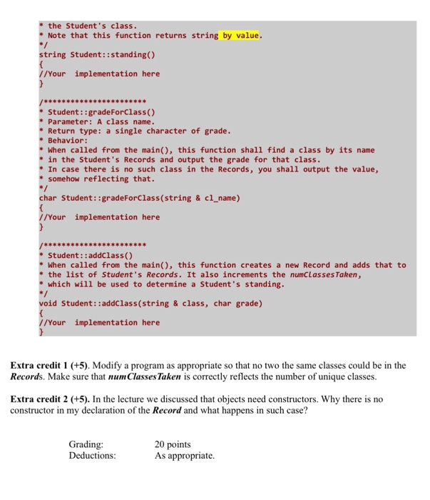 Solved Write a simple program with Student class having STL | Chegg.com