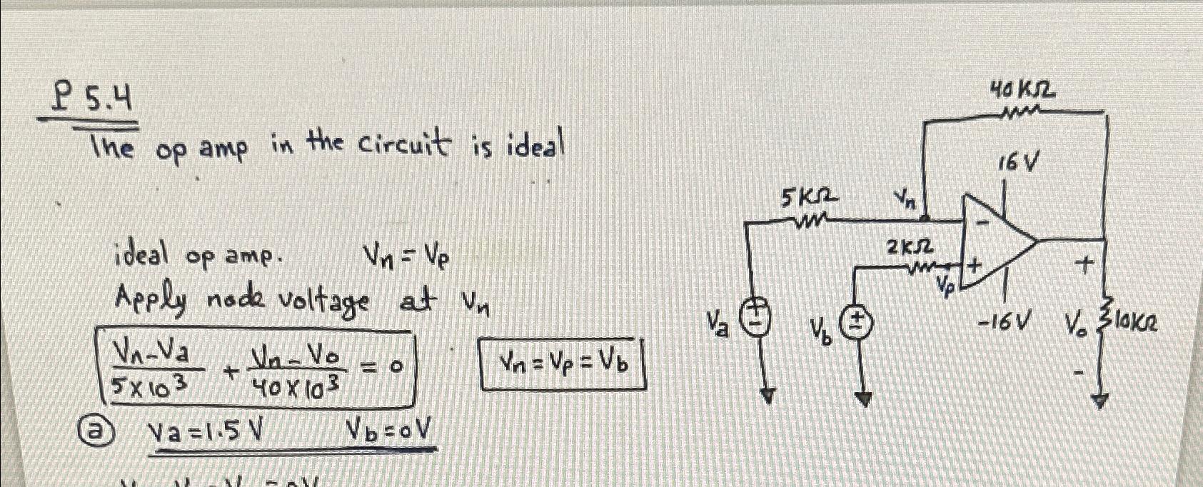 Solved P 5.4The op amp in the circuit is idealideal op | Chegg.com