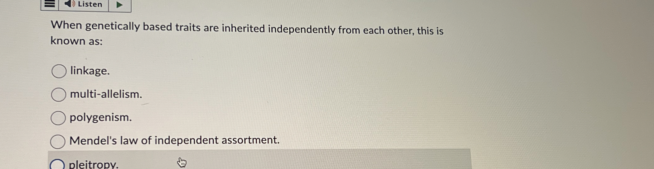 ListenWhen genetically based traits are inherited | Chegg.com