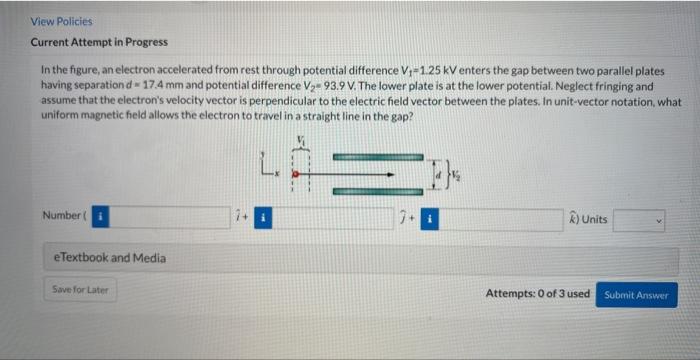 Solved In The Figure An Electron Accelerated From Rest