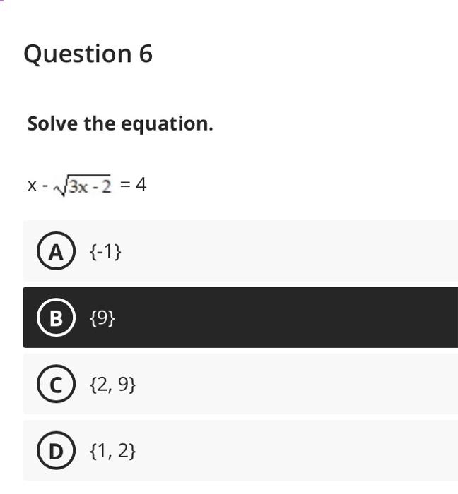 Solved Solve the equation. x−3x−2=4 {−1} \{9\} (C) {2,9} | Chegg.com