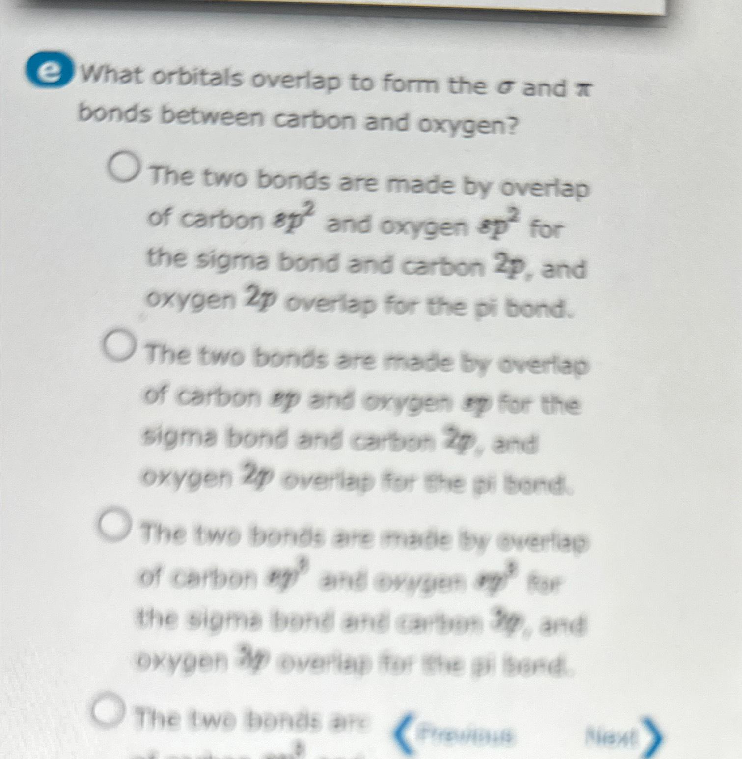 Solved What orbitals overlap to form the \\\\sigma and | Chegg.com