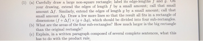 Solved (1) (a) Carefully draw a large non-square rectangle; | Chegg.com