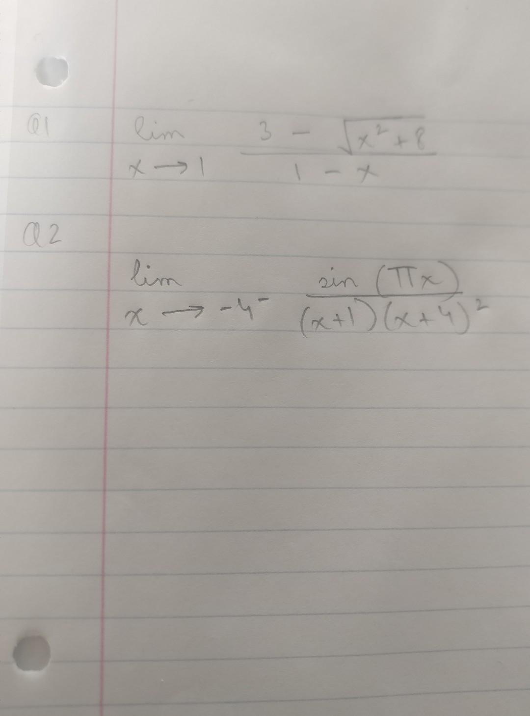 Solved 0 lim 3 a 2 lim sin (TX) (x+1) 6+4) a>-4- | Chegg.com