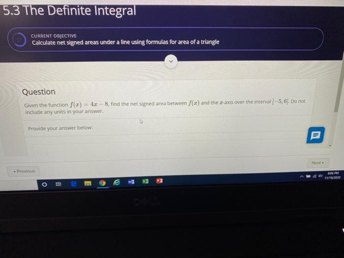 Solved 5.3 The Definite Integral CURRENT OBJECTIVE Calculate | Chegg.com