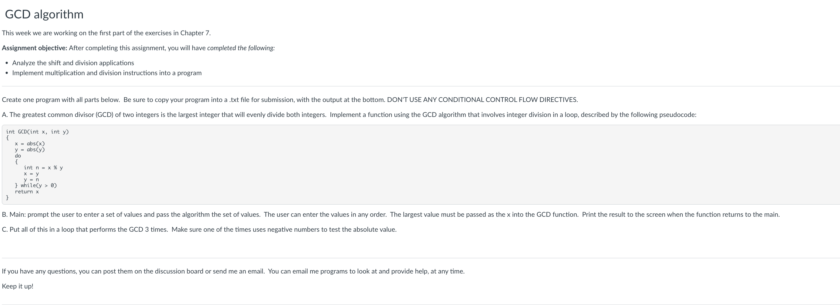 Solved GCD algorithm (I NEED ASSEMBLE LANGUAGE, | Chegg.com