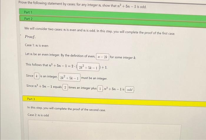 Solved Prove the following statement by cases: for any | Chegg.com