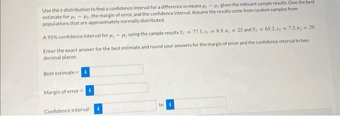 Solved Use the formula to find the standard error of the | Chegg.com