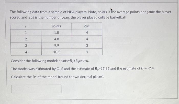 Solved Consider the following OLS regression results, | Chegg.com