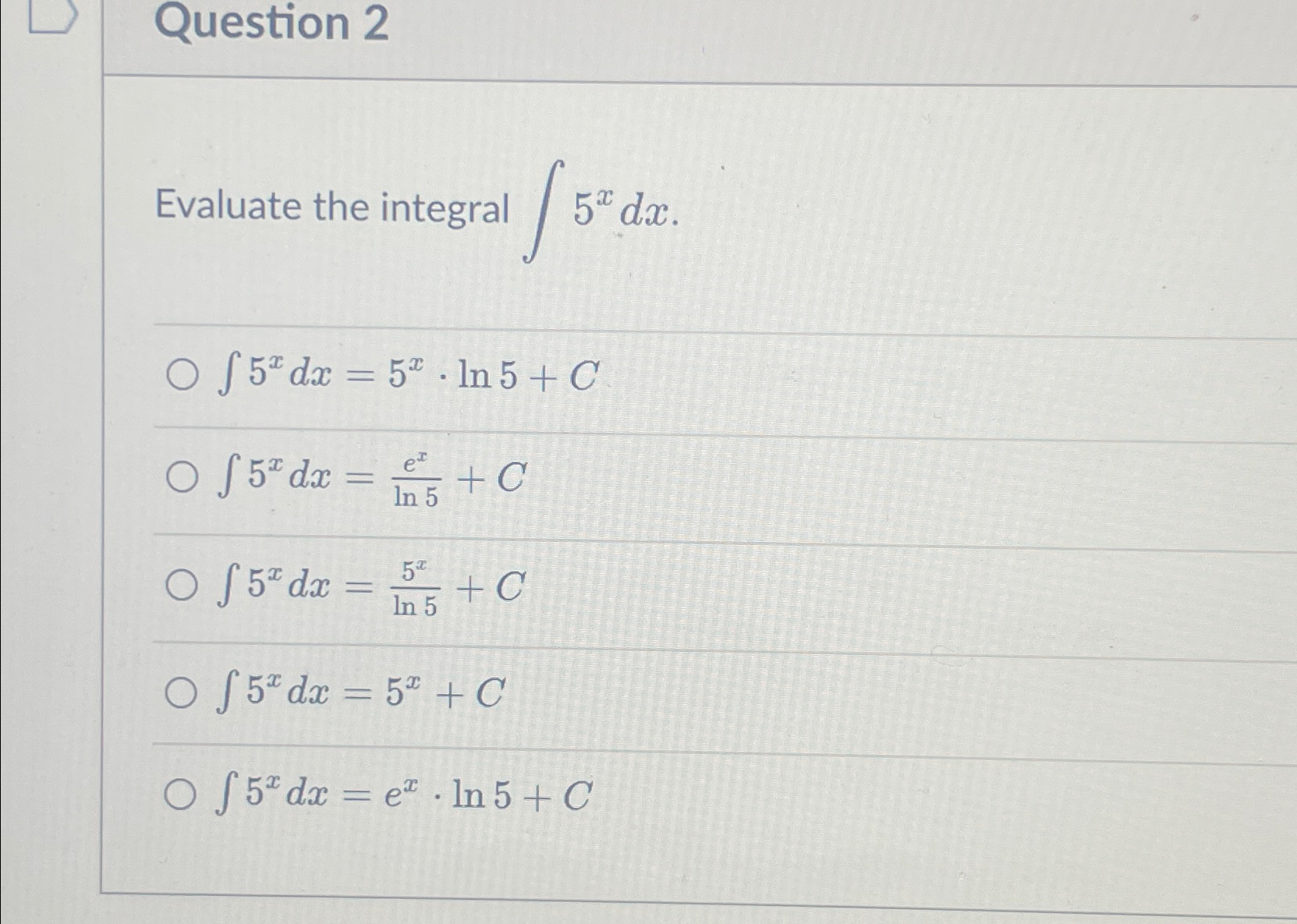 Solved Question 2Evaluate the integral | Chegg.com