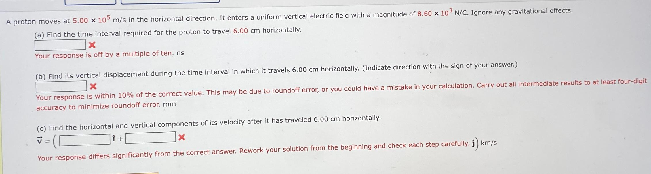 Solved (a) ﻿Find the time interval required for the proton | Chegg.com