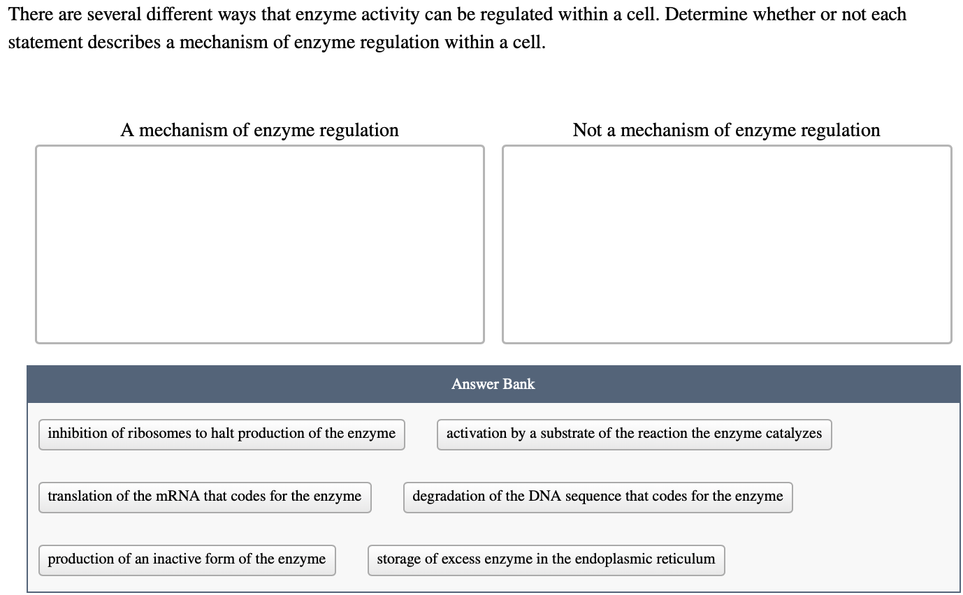 Solved There are several different ways that enzyme activity | Chegg.com