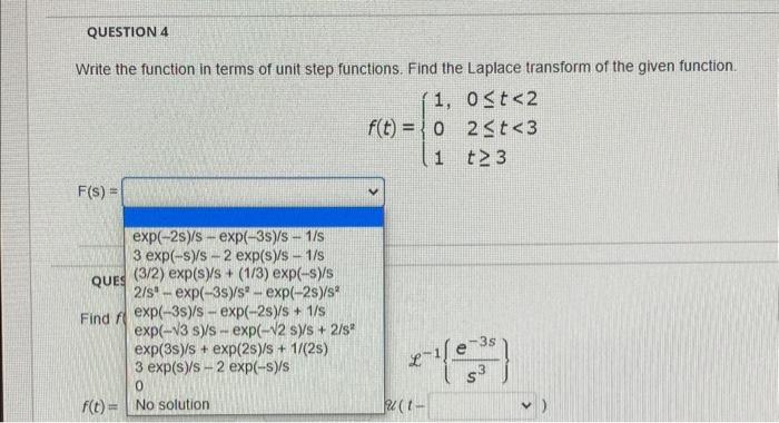 Solved Write the function in terms of unit step functions. | Chegg.com