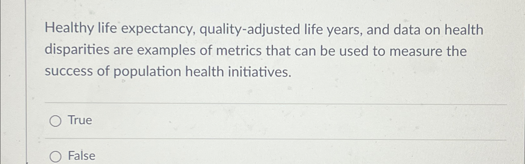Solved Healthy life expectancy, quality-adjusted life years, | Chegg.com