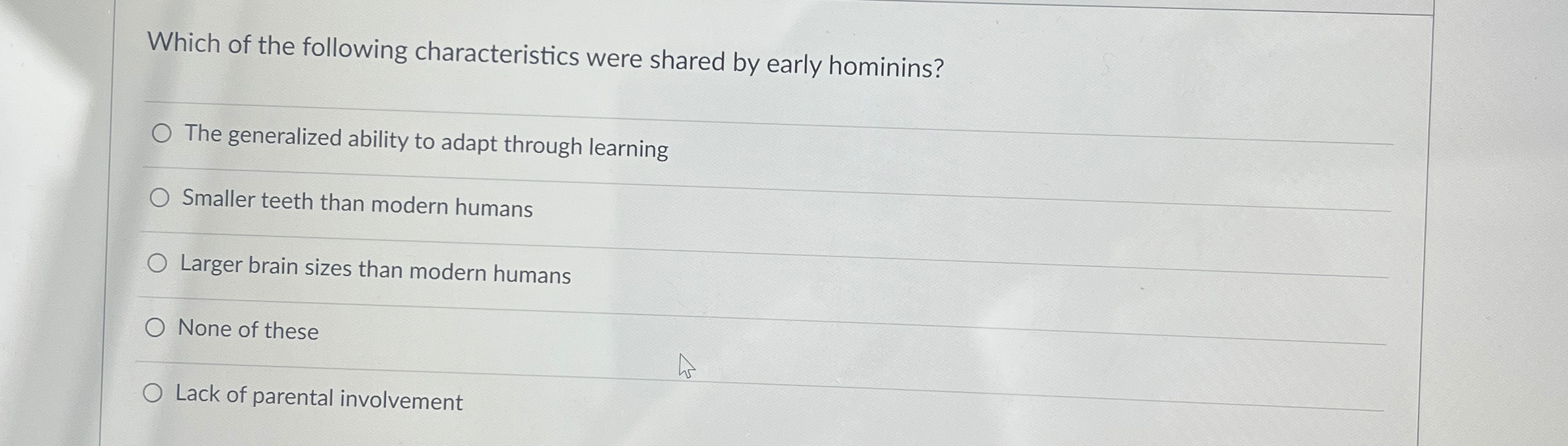 Solved Which of the following characteristics were shared by | Chegg.com