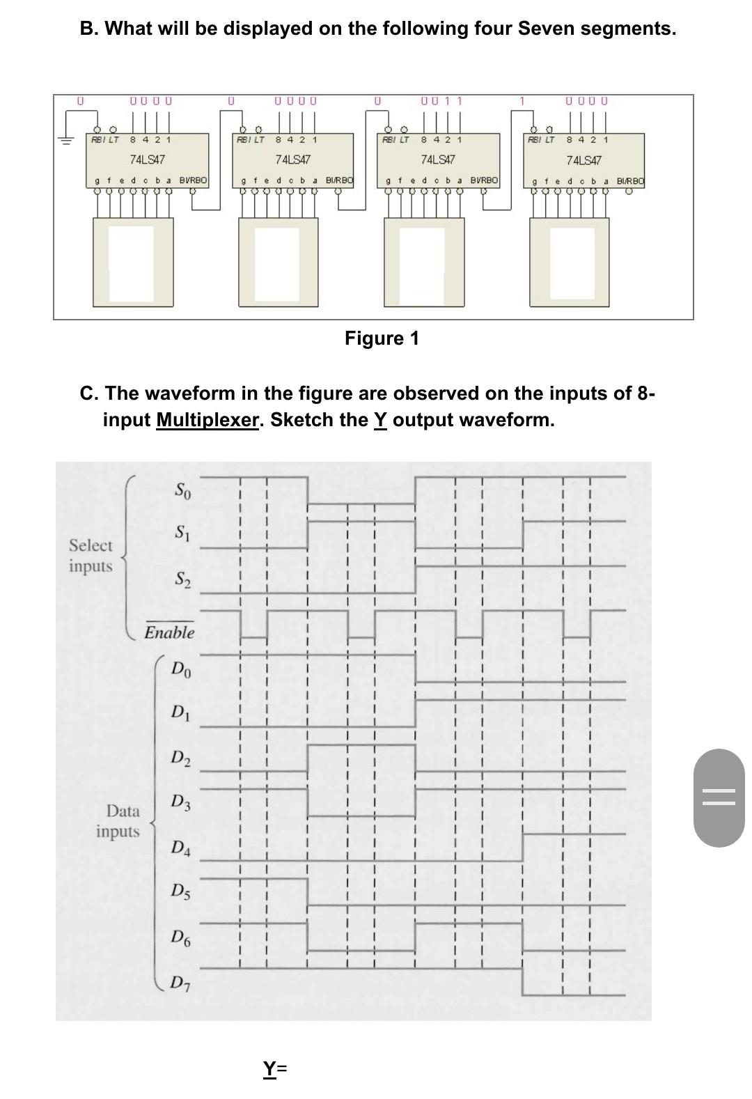 Solved B. What will be displayed on the following four Seven | Chegg.com