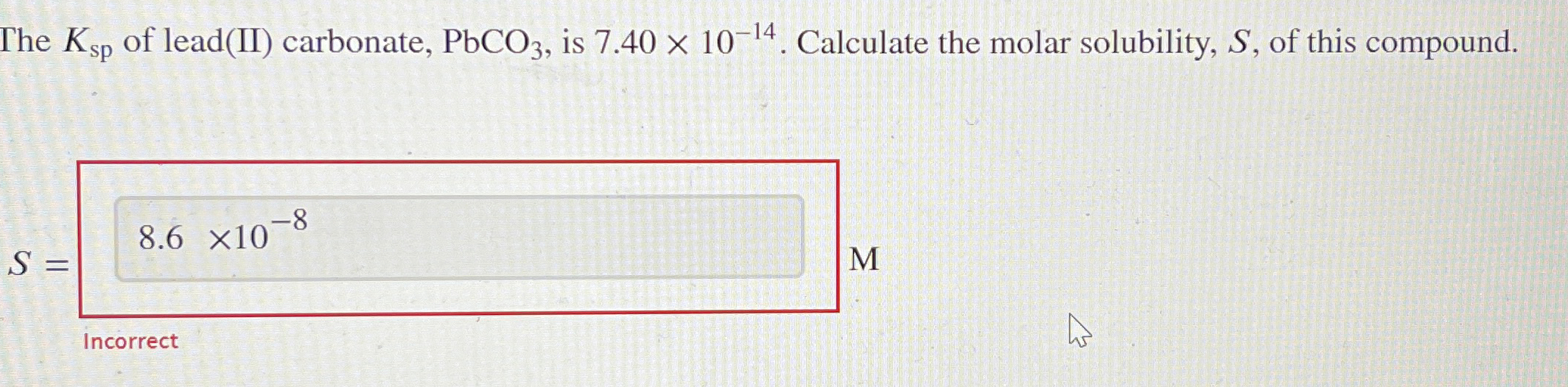 Solved The Ksp ﻿of lead(II) ﻿carbonate, PbCO3, ﻿is | Chegg.com