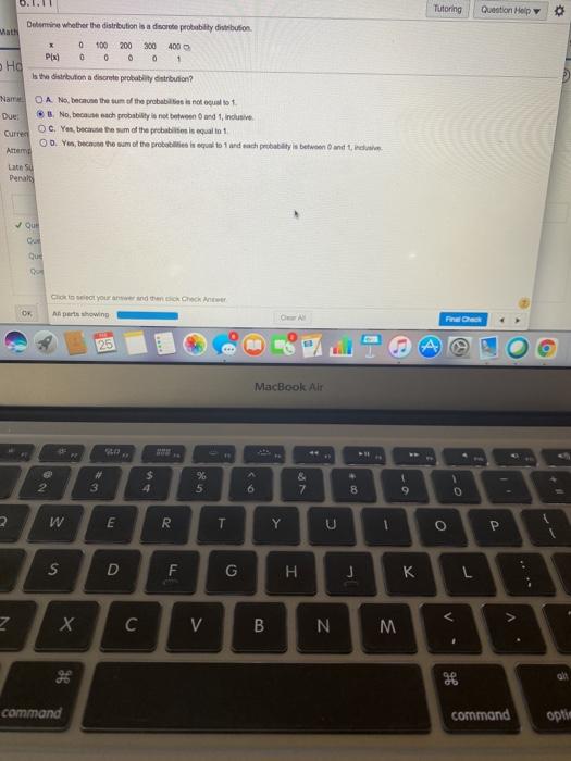 Solved 0.1.11 Tutoring Question Help Delmine whether the | Chegg.com