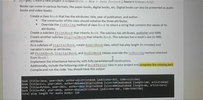 Solved Books can come in various formats, like paper books, | Chegg.com