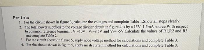 Solved Figure 3Figure 5Pre-Lab: 1. For the circuit shown in | Chegg.com