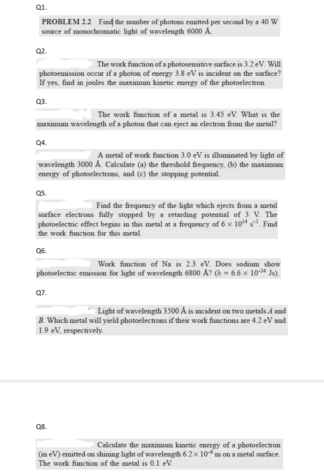 Solved Q1.PROBLEM 2.2 ﻿Find the number of photons emitted | Chegg.com