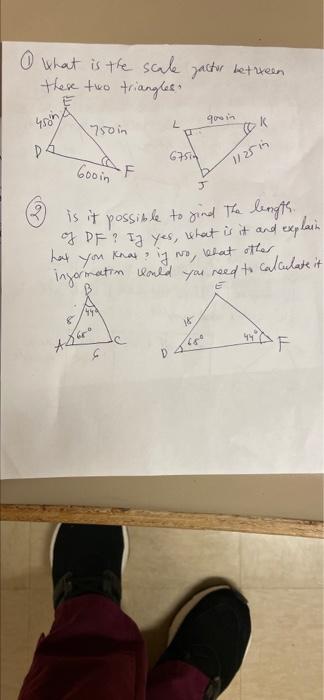 Solved S. What is the scale factor between these two trides! | Chegg.com