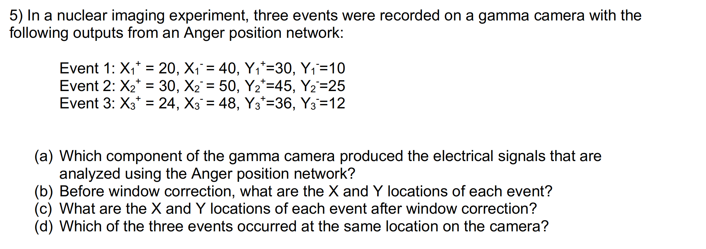 Solved (a) ﻿Which component of the gamma camera produced the | Chegg.com