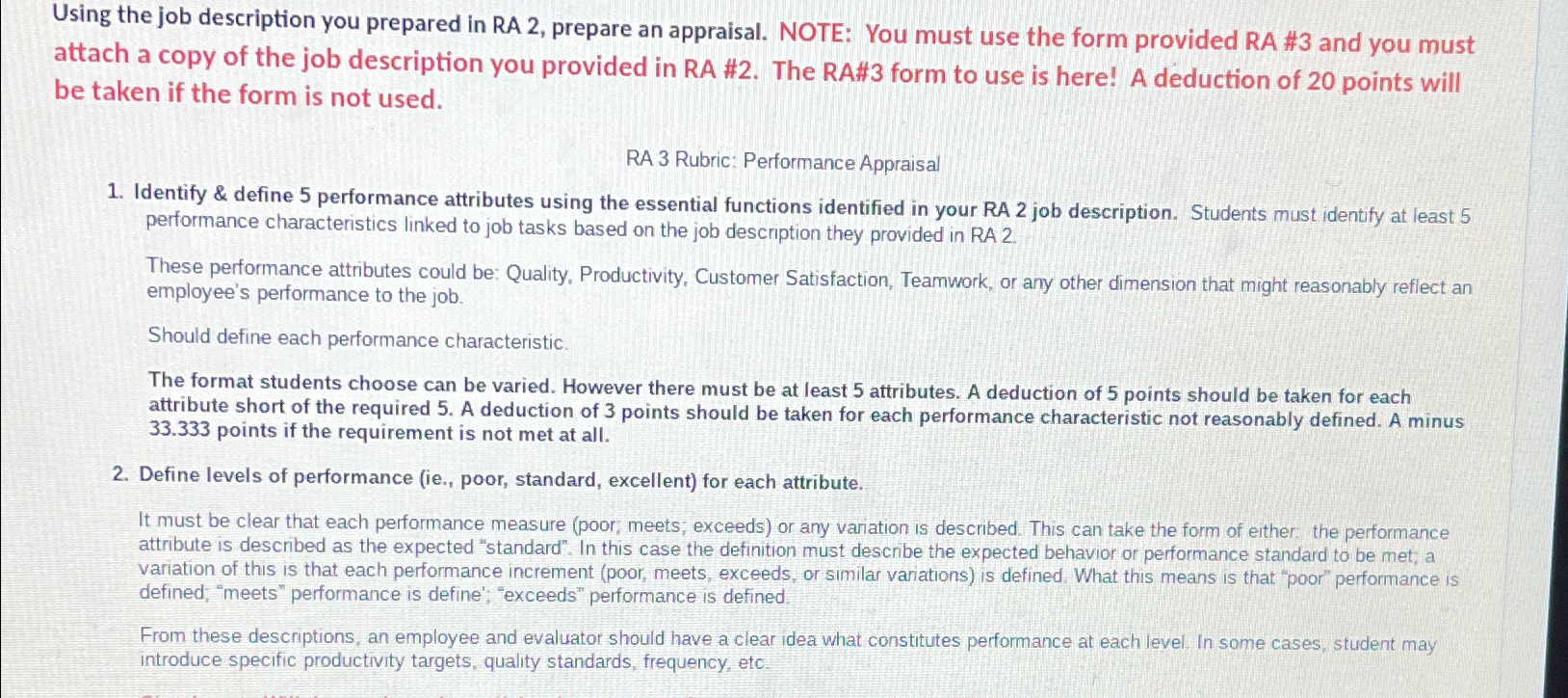 Solved Using the job description you prepared in RA 2, | Chegg.com