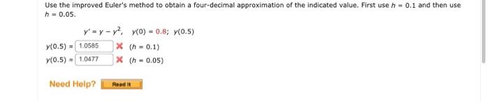 Solved Use the improved Euler's method to obtain a | Chegg.com