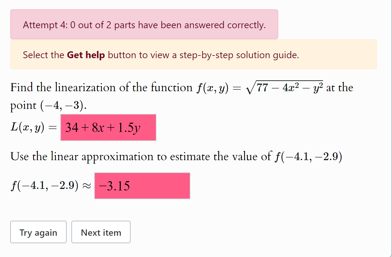 Solved Find the linearization of the function | Chegg.com