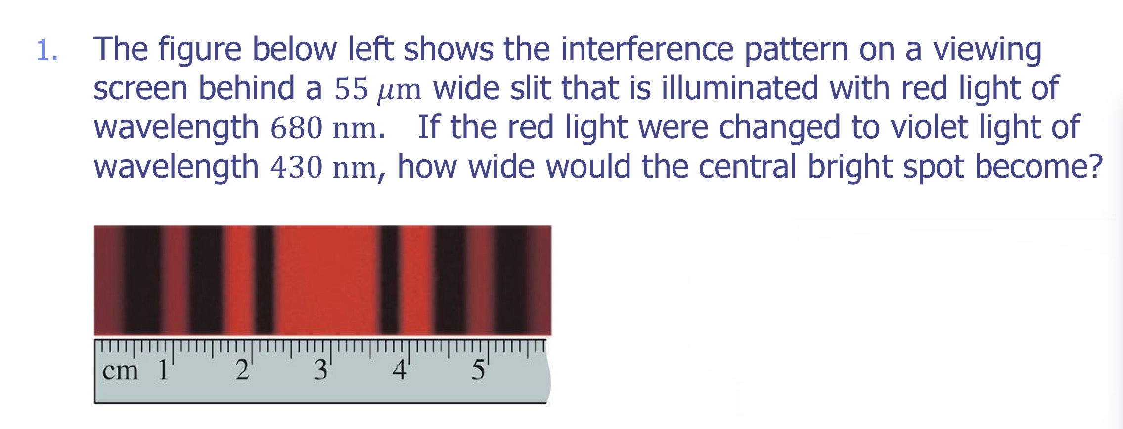 Solved The figure below left shows the interference pattern | Chegg.com