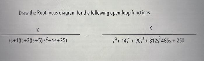Solved Draw the Root locus diagram for the following | Chegg.com