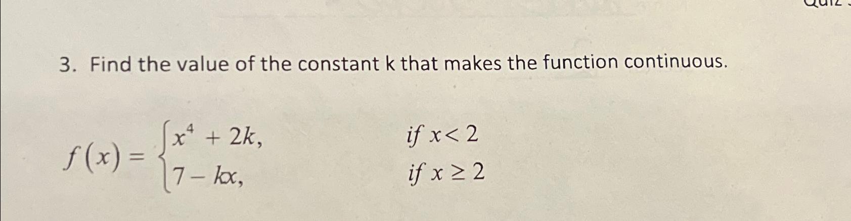 Solved Find the value of the constant k ﻿that makes the | Chegg.com