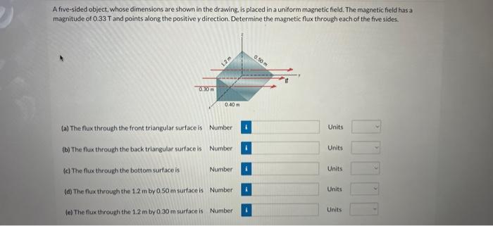 Solved A five-sided object, whose dimensions are shown in | Chegg.com