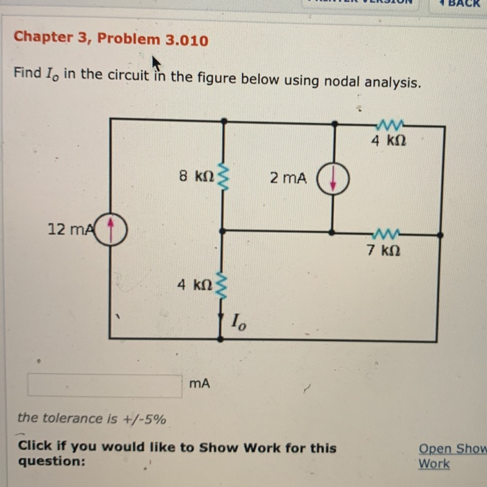 Solved Chapter 3, Problem 3.010 Find Io in the circuit in | Chegg.com