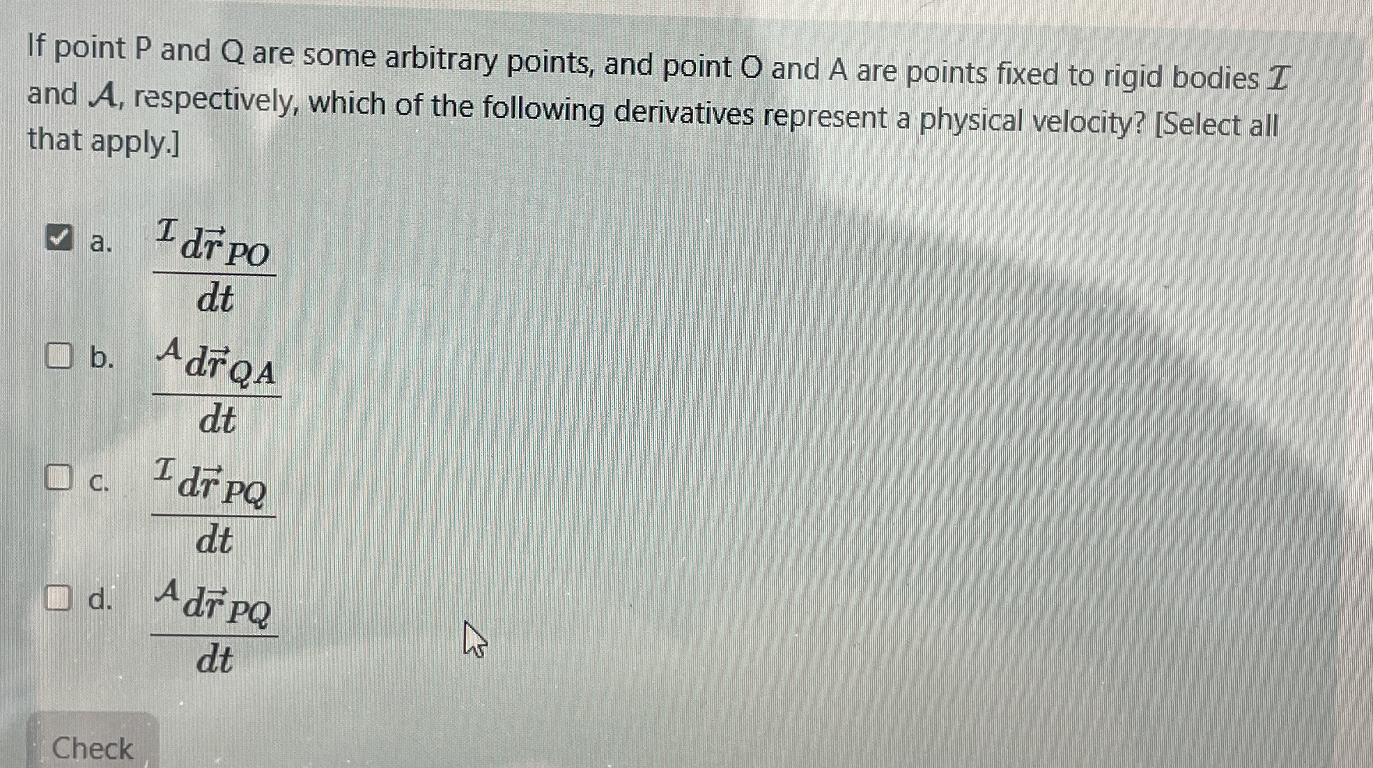 Solved If point P and Q are some arbitrary points, and point | Chegg.com