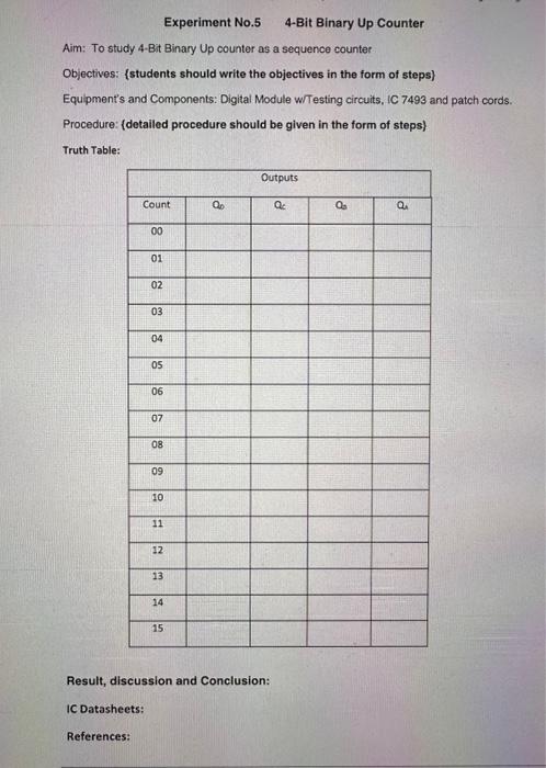 Solved could you write objective, procedure and results | Chegg.com