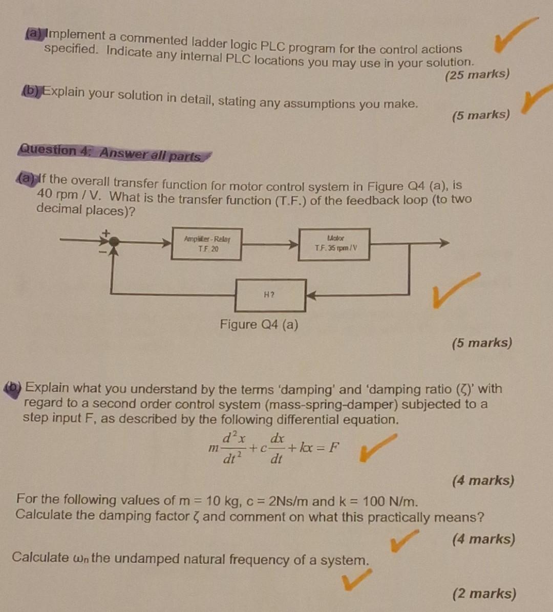 Solved (a) Implement a commented ladder logic PLC program | Chegg.com